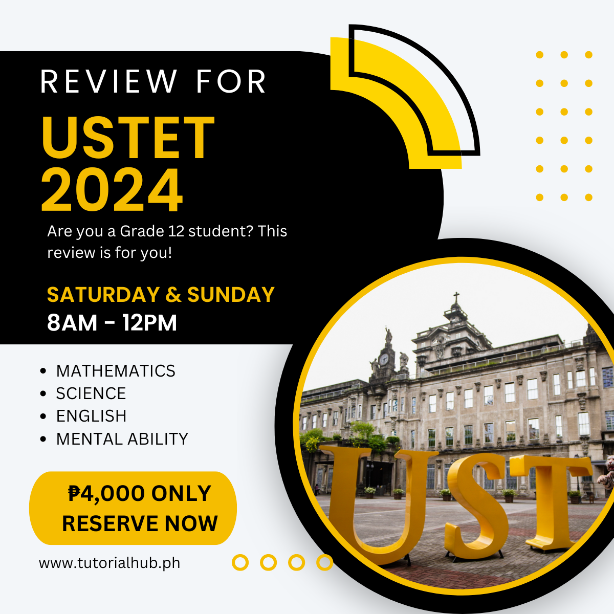 USTET College Review | 40 Hours Live Online Review | Tutorial Hub PH
